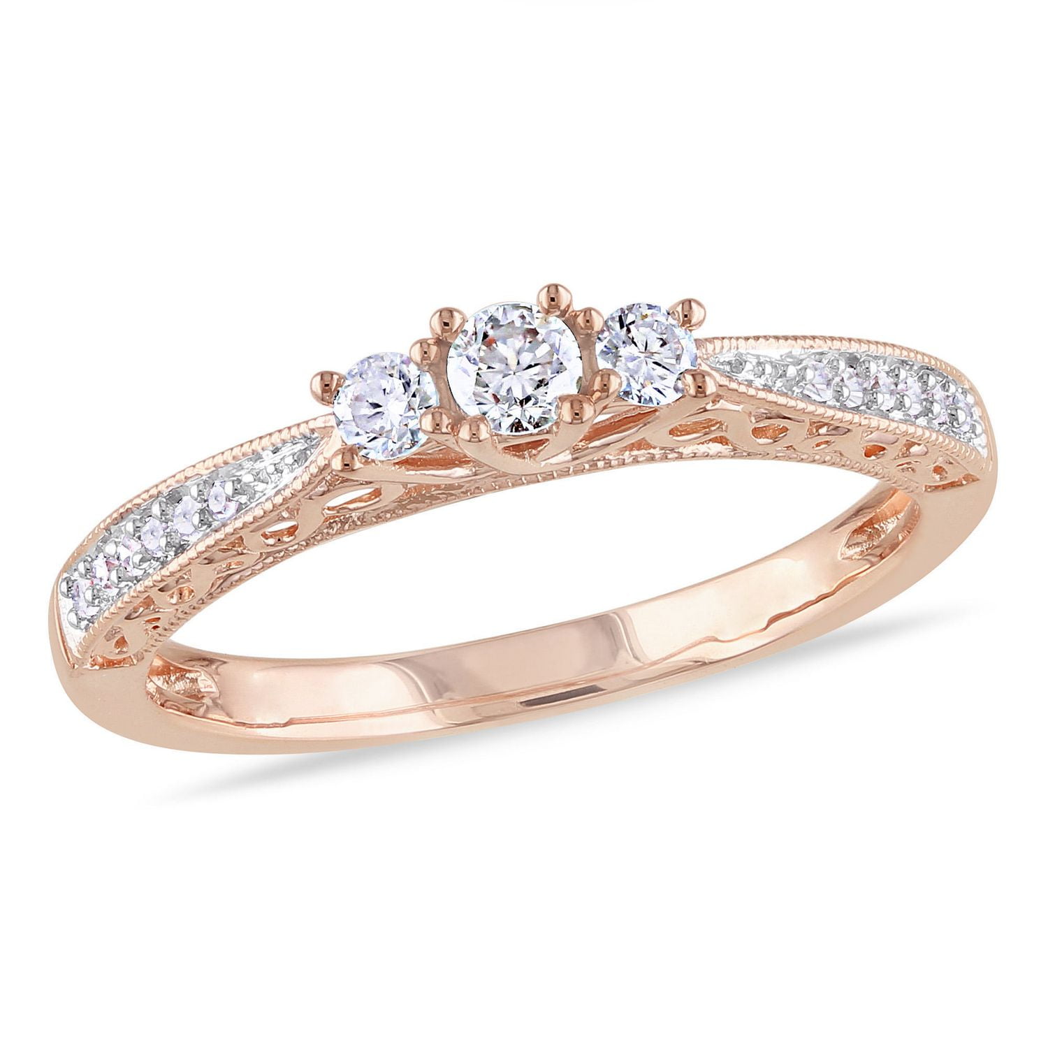Click here for Miabella 0.25 Carat T. W. Diamond 10 K Rose Gold T... prices