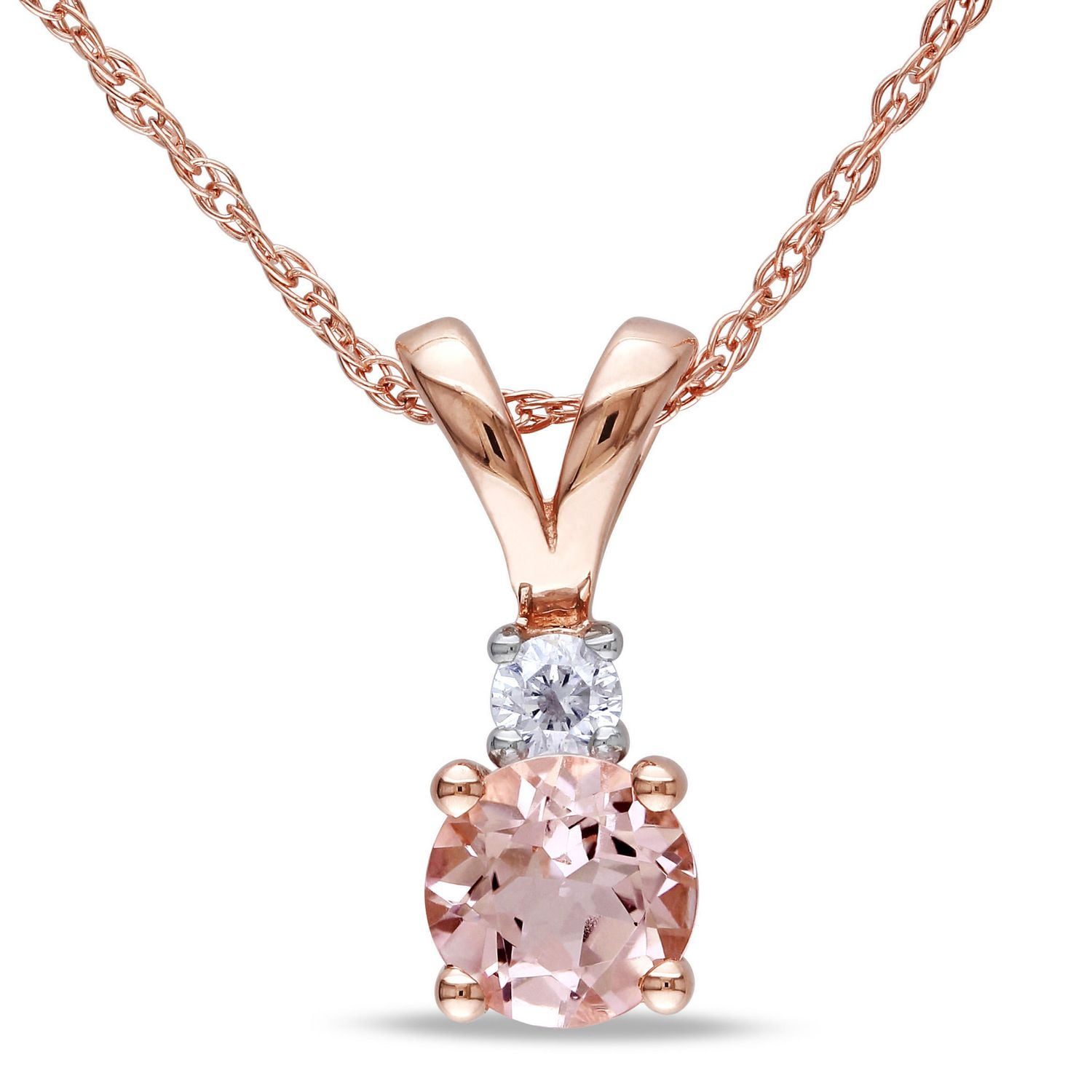 Click here for Tangelo 0.50 Carat T. G.W. Morganite And Diamond-A... prices