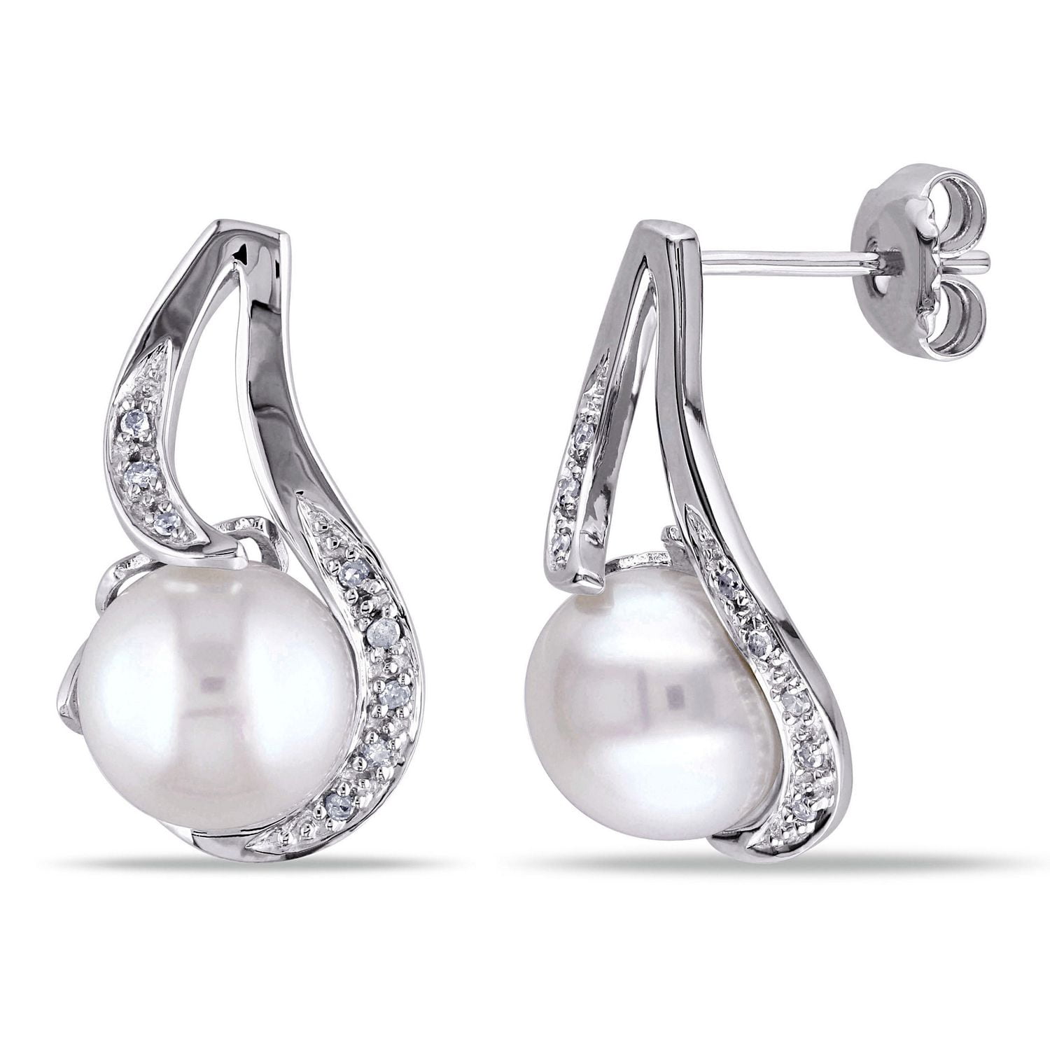 Click here for Miabella 9-9.5mm Cultured Freshwater Pearl And Dia... prices