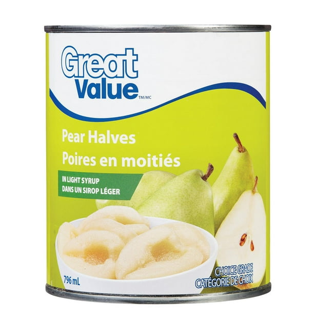 Great Value Pear Halves, 796 mL, In Light Syrup - Walmart.ca