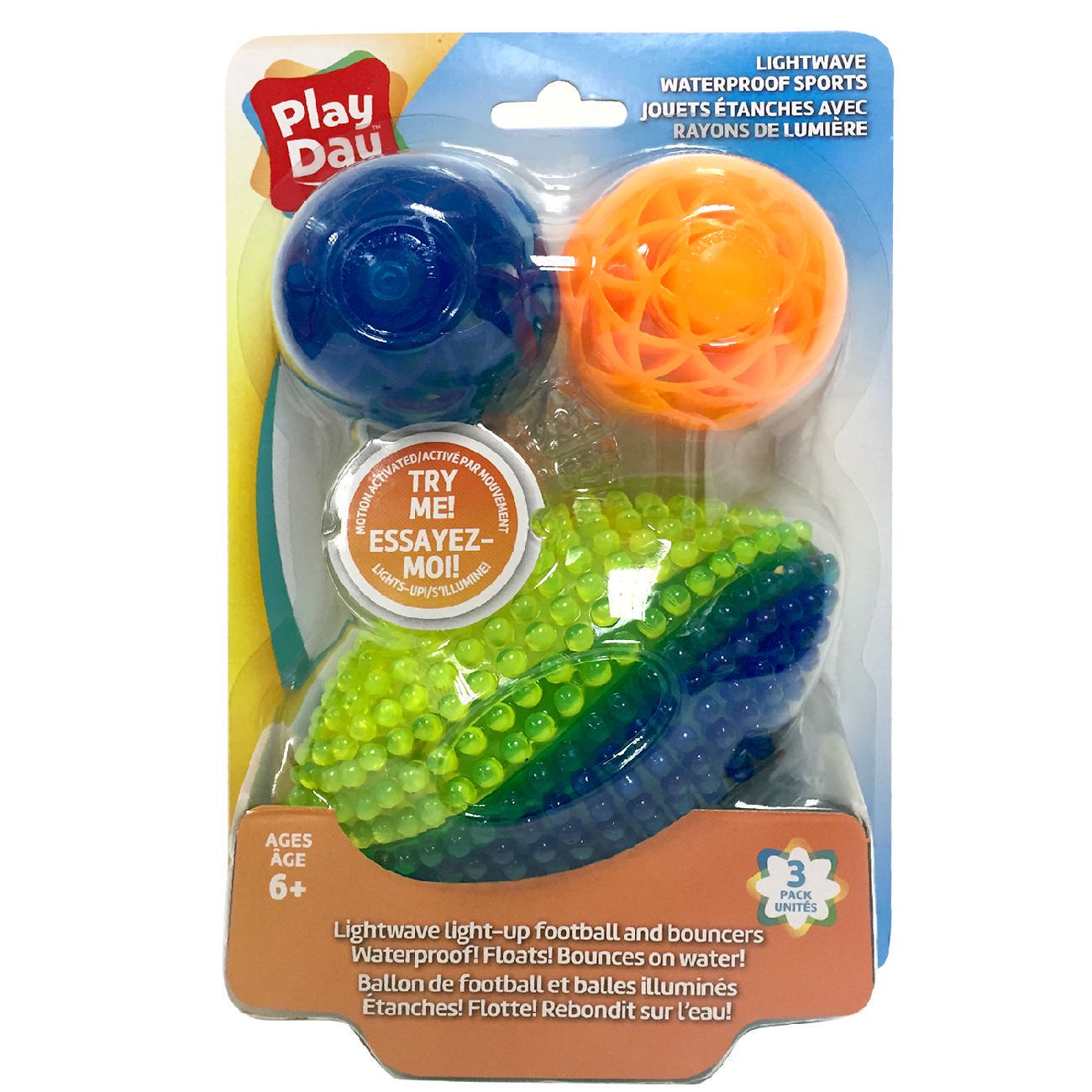 Play Day Lightwave Water Sporks Pack (luminator Light-up Football ...