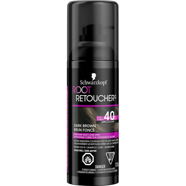 Schwarzkopf Root Retoucher Temporary Root Cover Spray, Dark Brown, Dark ...