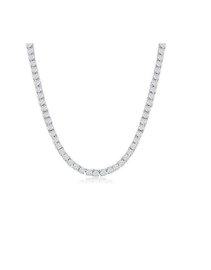 Click here for Luxury Designs Silver Plated Tennis Necklace With... prices