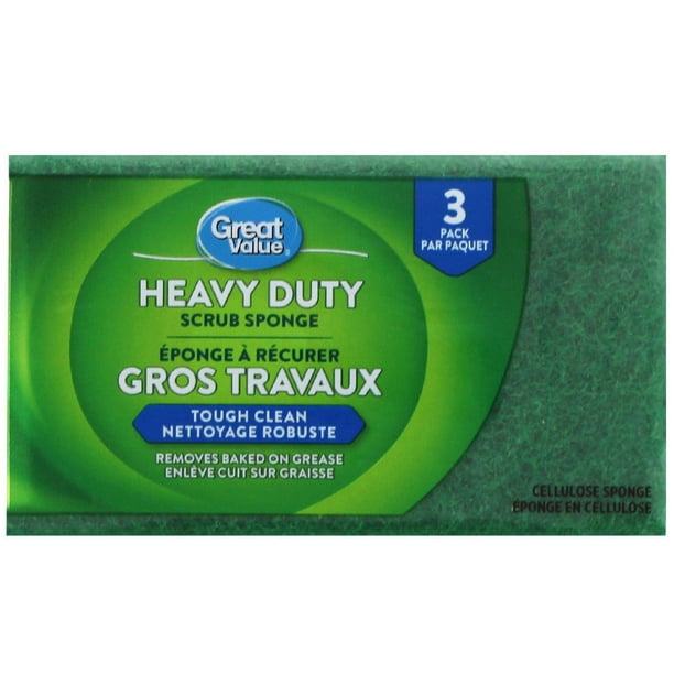Great Value Heavy Duty Scrub Sponge, 3 Pack - Walmart.ca