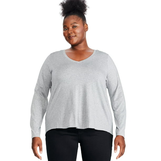 George Women's Plus V-Neckline Tee, Sizes 1X-4X - Walmart.ca
