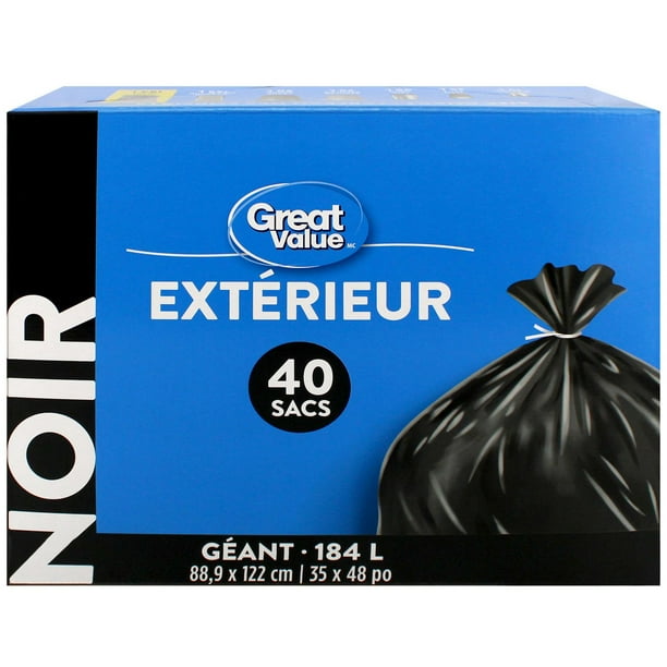 Great Value Giant Outdoor Garbage Bags, 88.9 x 122 cm - Walmart.ca