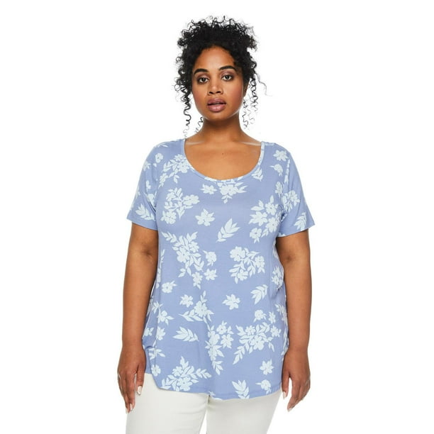 George Women's Plus Lattice Back Tee, Sizes 1X-4X - Walmart.ca