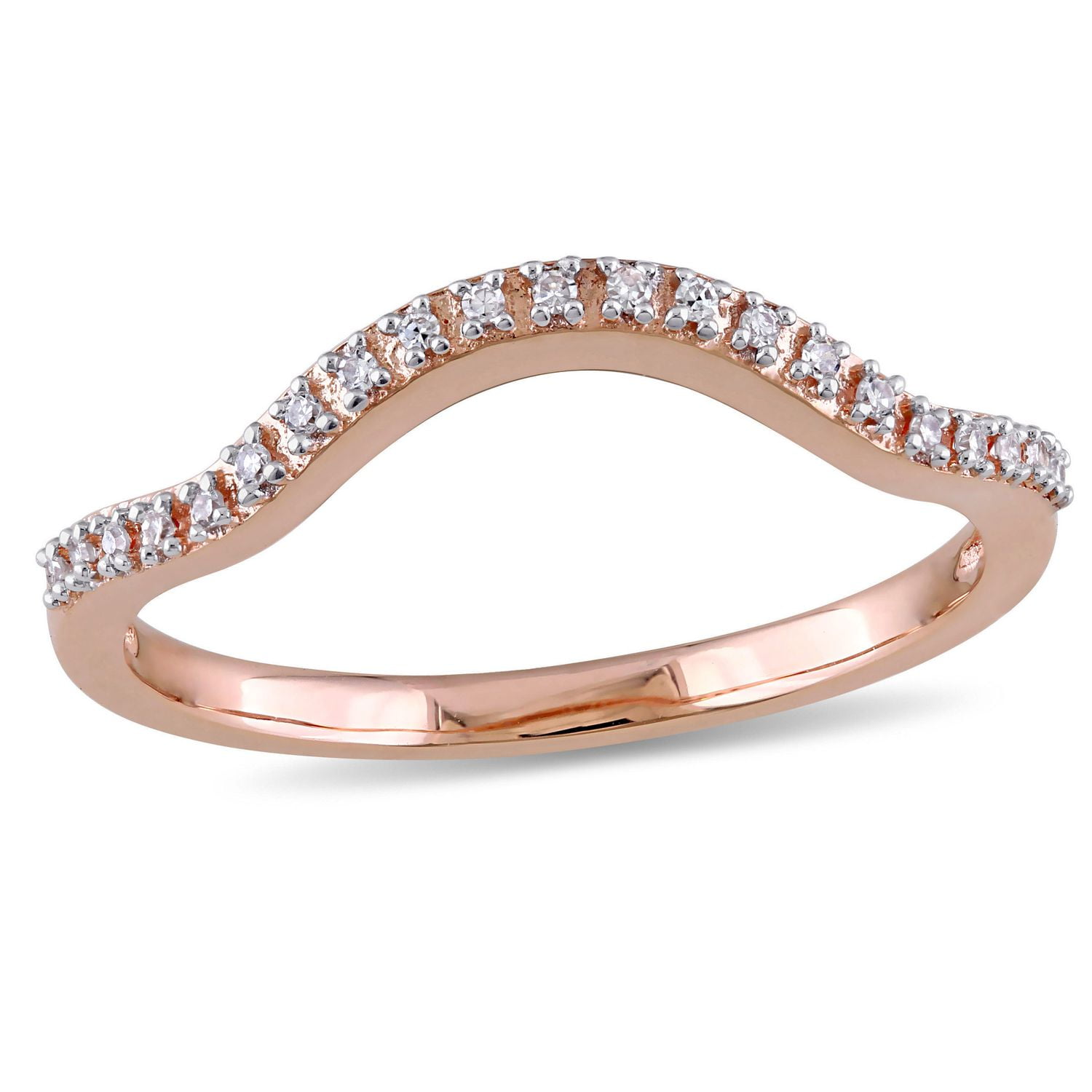 Click here for Miabella Diamond-Accent 10 K Rose Gold Curved Cont... prices