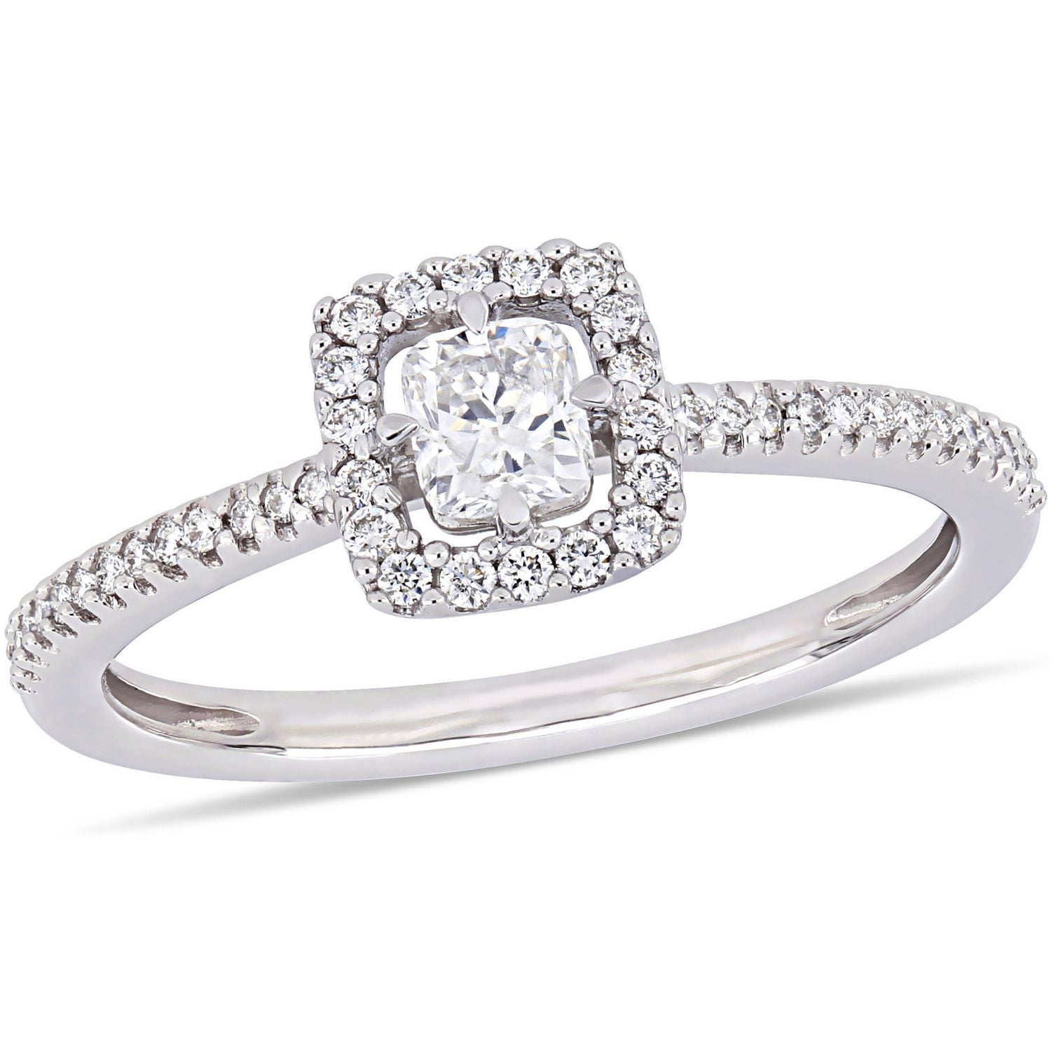 Click here for Miabella 1/2 Carat T. W. Diamond 14 K White Gold F... prices
