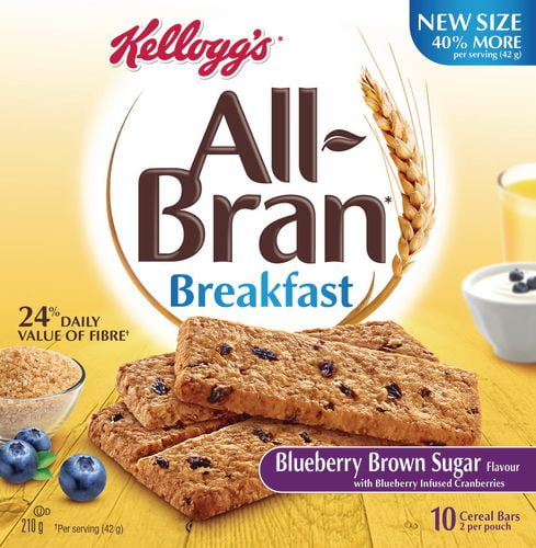 All-Bran Kellogg's All Bran Blueberry Brown Sugar Breakfast Bars ...