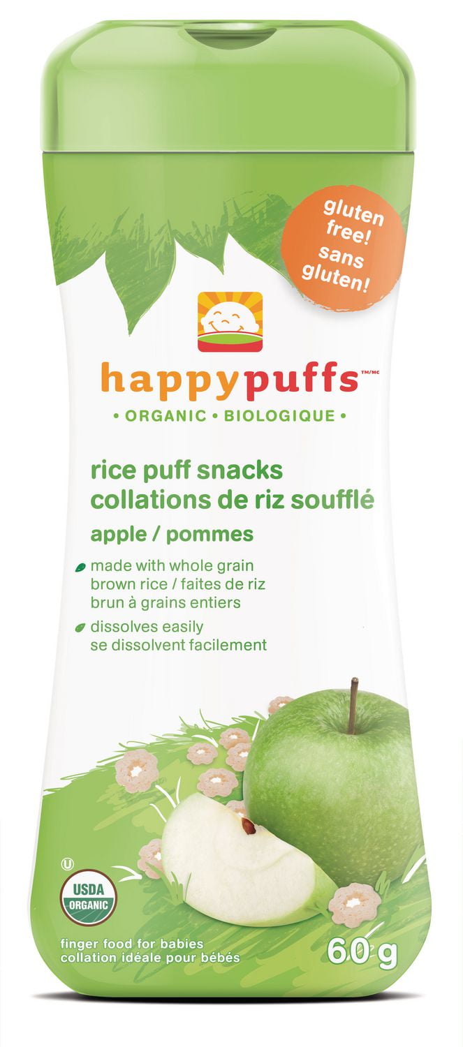 Happy Puffs Apple Organic Rice Puff Snacks 60 g | Walmart Canada