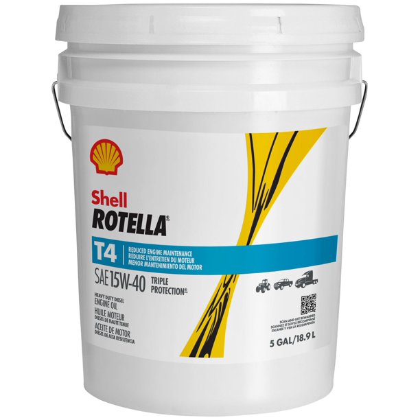Shell Rotella T4 15W40 Diesel Engine Oil 18.9L Pail, Rotella T4 15W40 ...