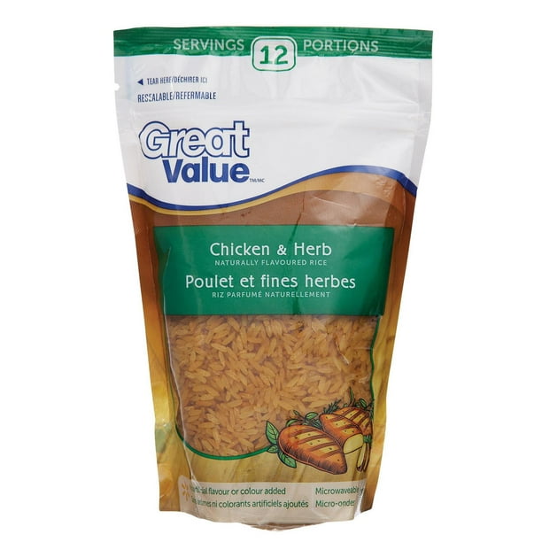 Great Value Chicken & Herb Naturally Flavoured Rice, 397 g - Walmart.ca