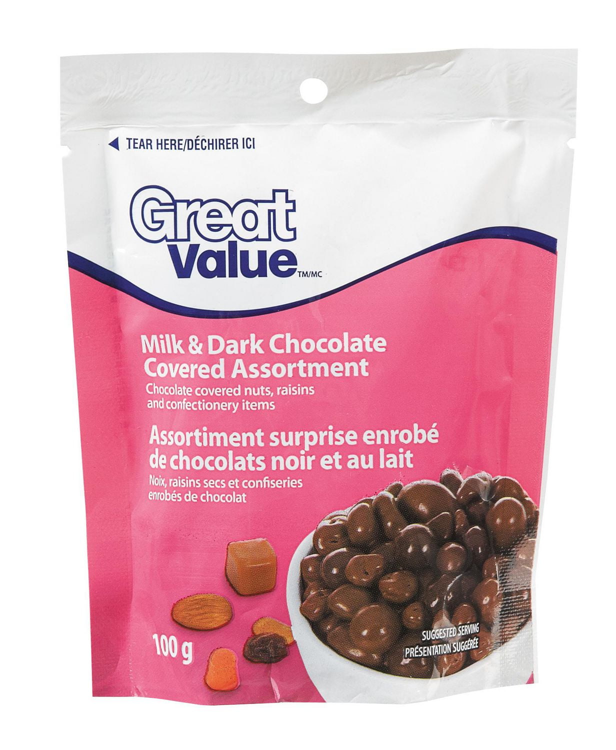 Assortiment enrobé de chocolat noir et au lait de Great Value | Walmart ...