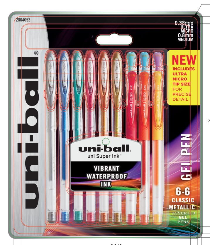 Uni-ball Medium Point 0.7mm And Ultra Micro Point 0.38mm Assorted ...