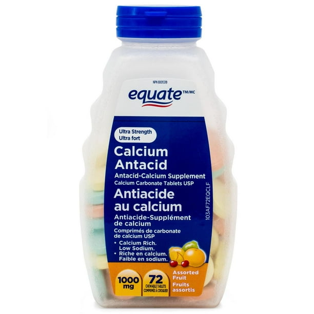 Equate Antiacide au calcium ultra fort – Fruits assortis, Antiacide ...