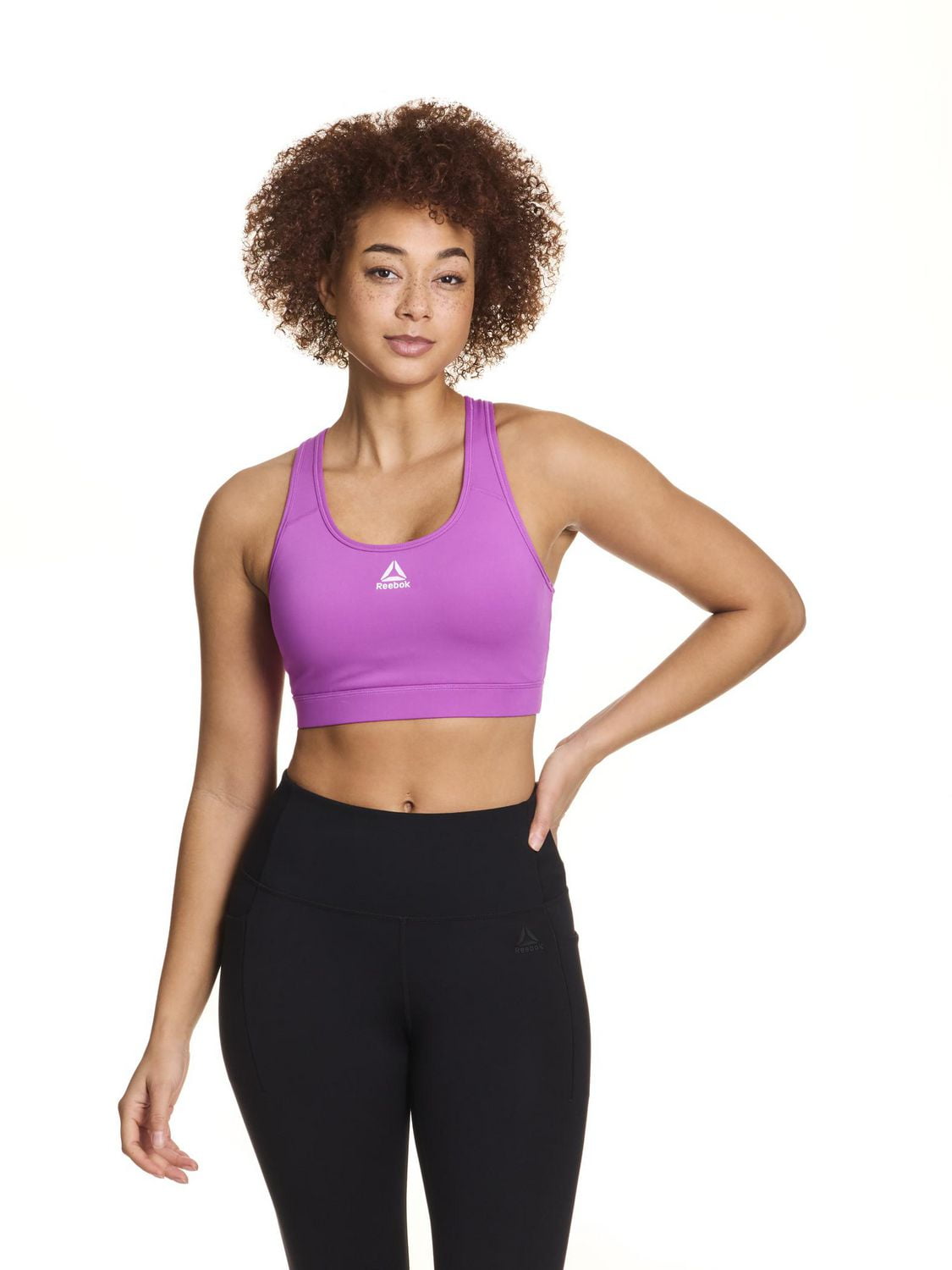 Reebok Women's Stronger Sports Bra with Mesh Panel and Removable Cups ...