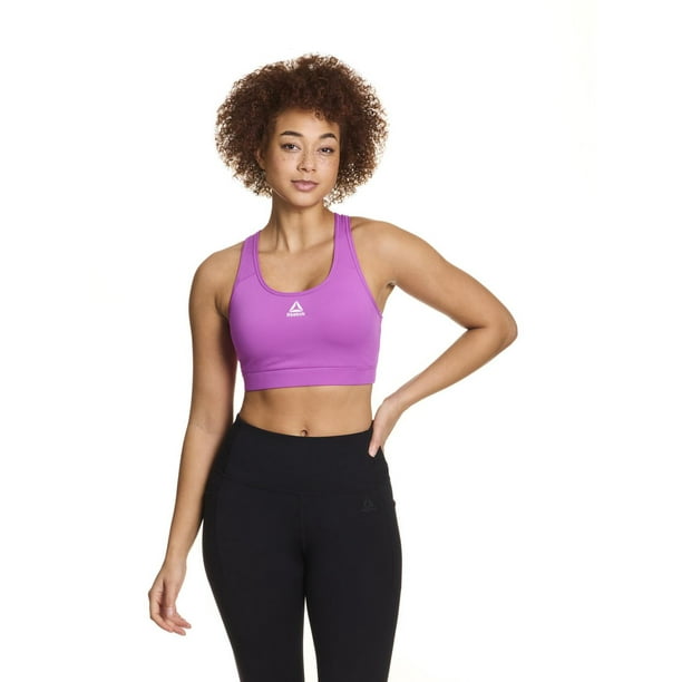 Reebok Women's Stronger Sports Bra with Mesh Panel and Removable Cups ...