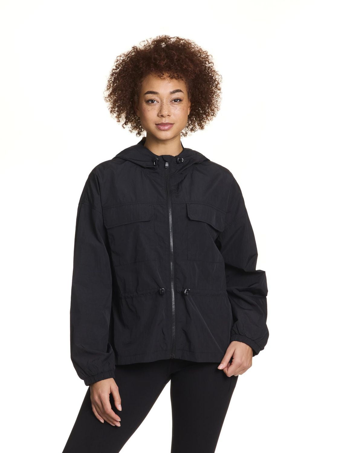 Reebok Women’s Reflex Woven Full-Zip Jacket with Pockets and Adjustable ...