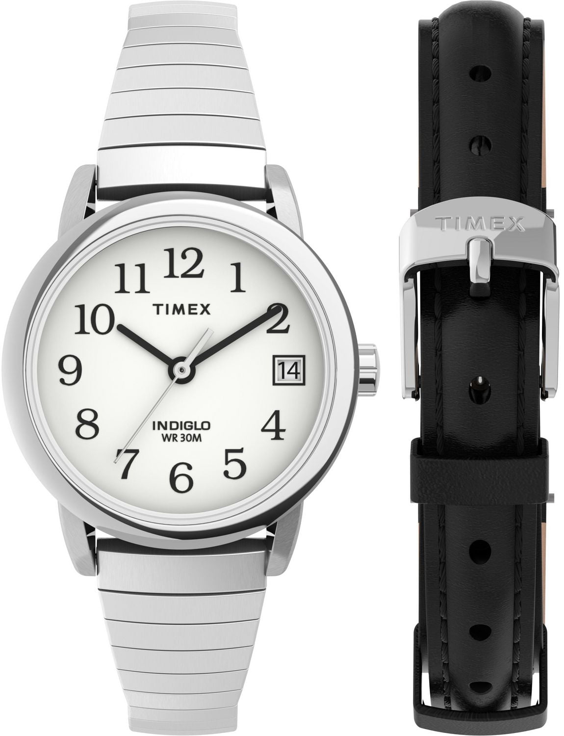 Click here for Timex Easy Reader Expansion Band Watch And Leather... prices