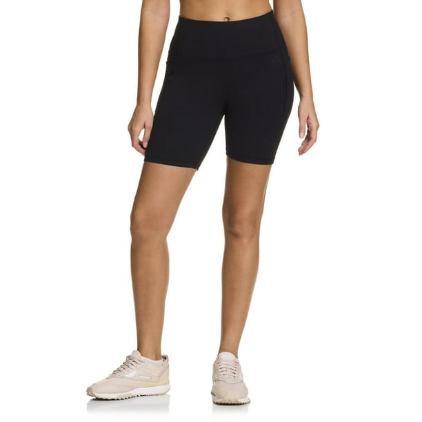 Reebok Women’s ‘Reflex’ High-Rise 7” Inseam Biker Shorts with Pockets ...