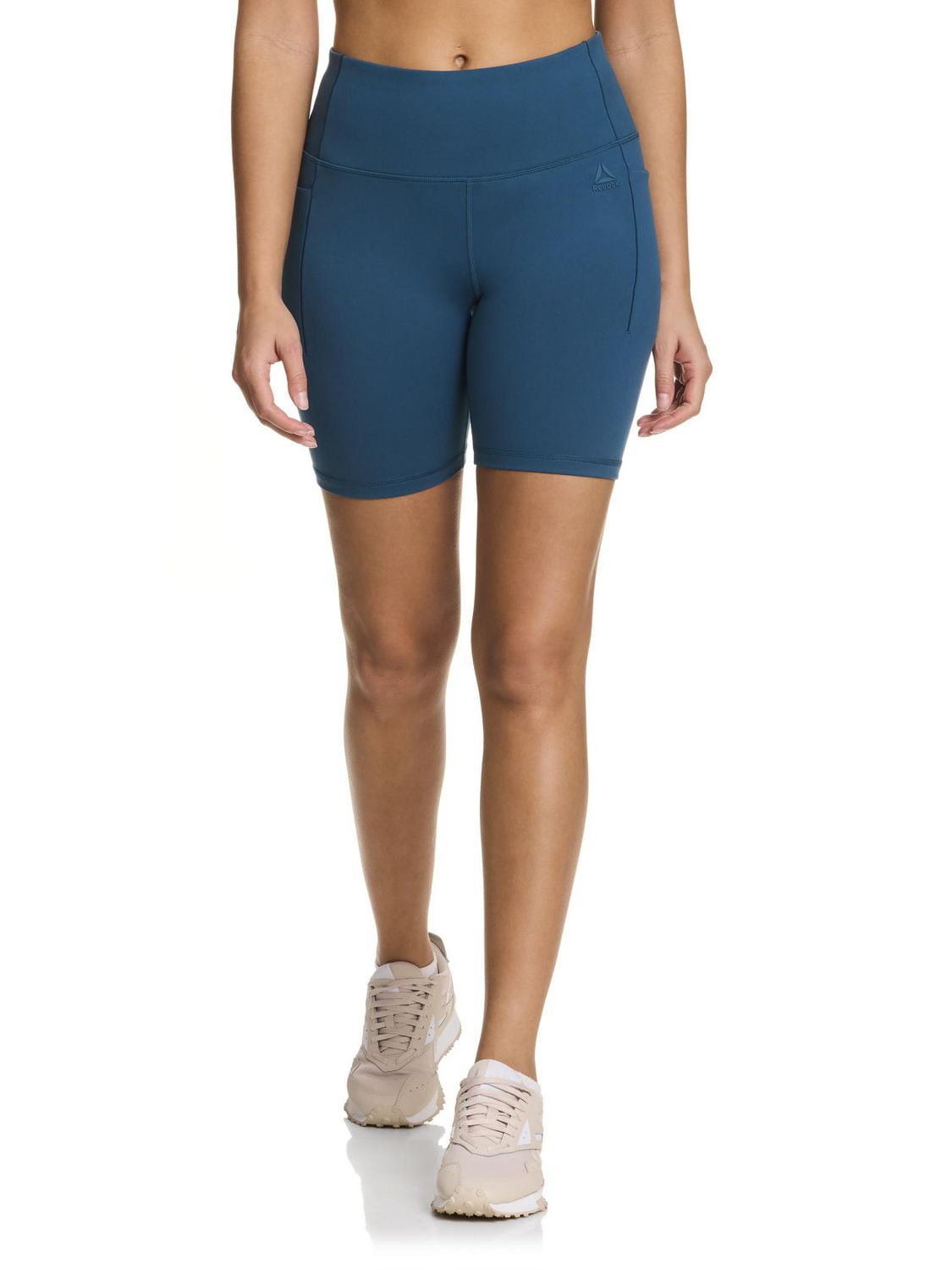 Reebok Women’s ‘Reflex’ High-Rise 7” Inseam Biker Shorts with Pockets ...