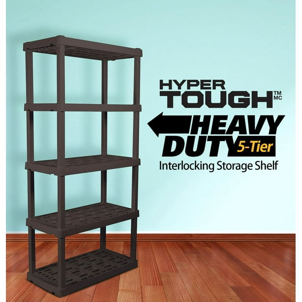 HYPER TOUGH Heavy Duty 5-Tier Interlocking Shelf, Interlocking Shelf ...