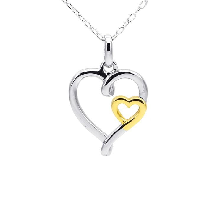 Click here for Luxury Designs Two Tone Double Heart Necklace One... prices