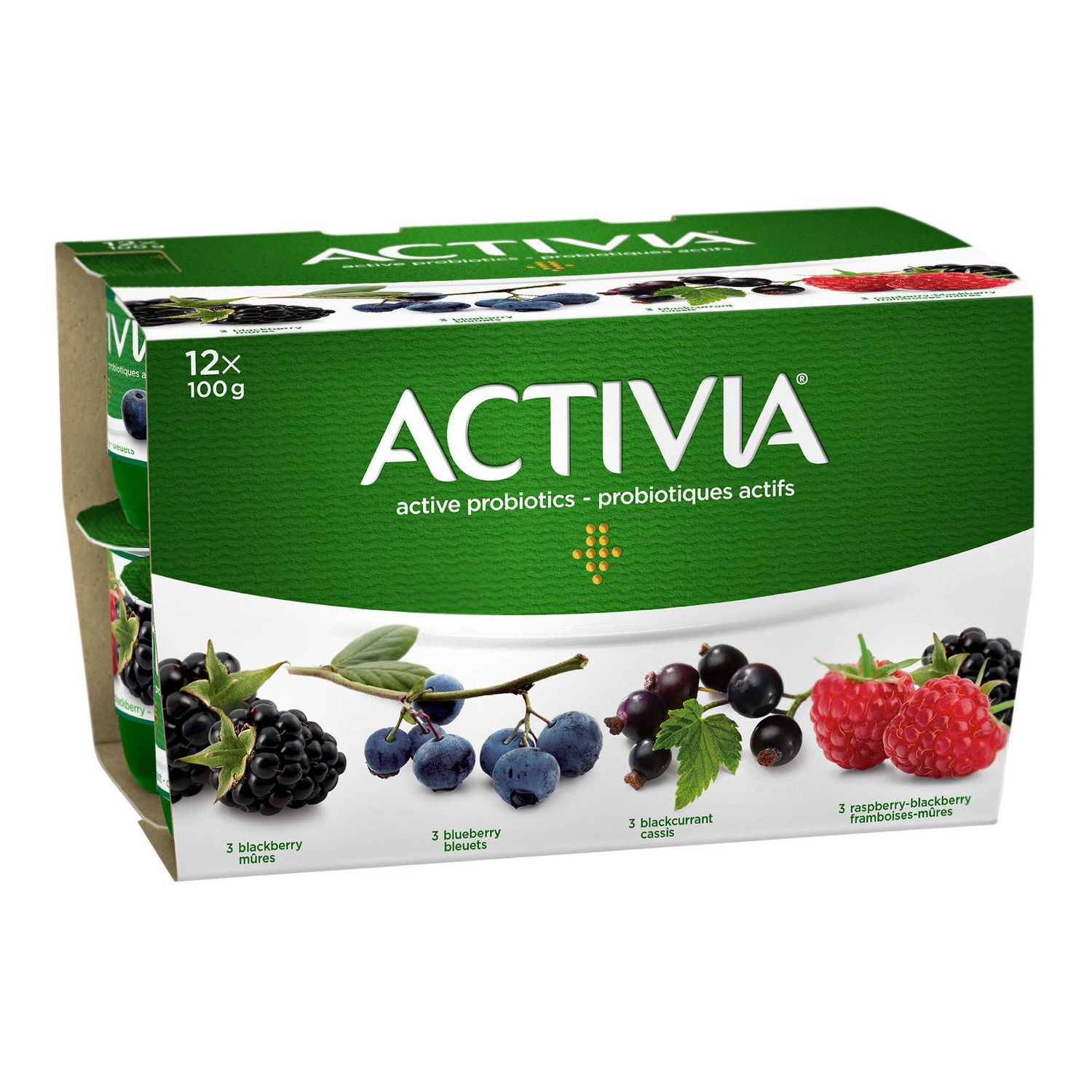 Activia Probiotic Yogurt, Blackberry, Blueberry, Blackcurrent, Berries ...