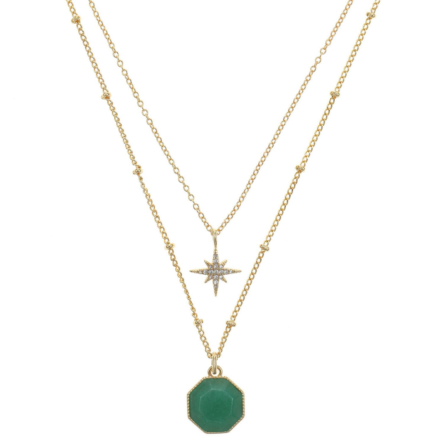 Click here for Luxury Designs Faceted Aventurine lucky Duo Neckla... prices