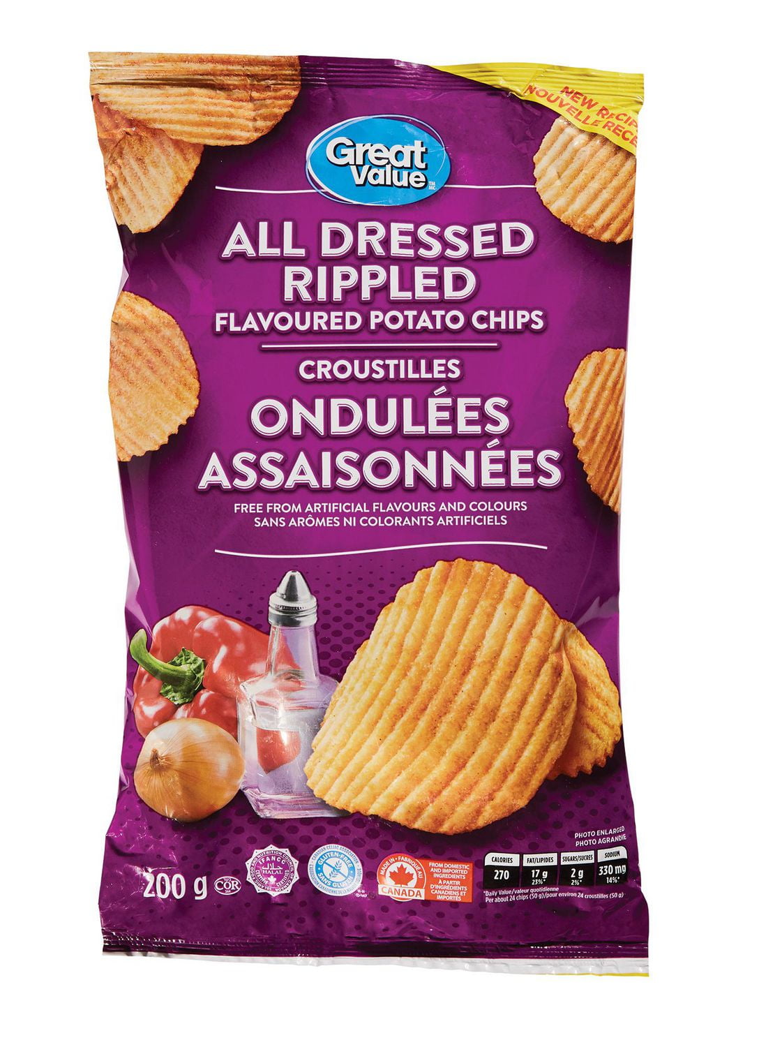 Great Value All Dressed Rippled Flavoured Potato Chips Walmart Canada