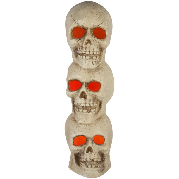 21" Lighted Decor-Candle Flicker-Skull Stack-Bone (YOYO) - Walmart.ca