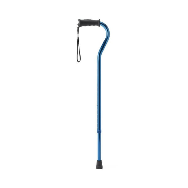 Medline Aluminum Offset Cane with Gel Grip, Blue - Walmart.ca