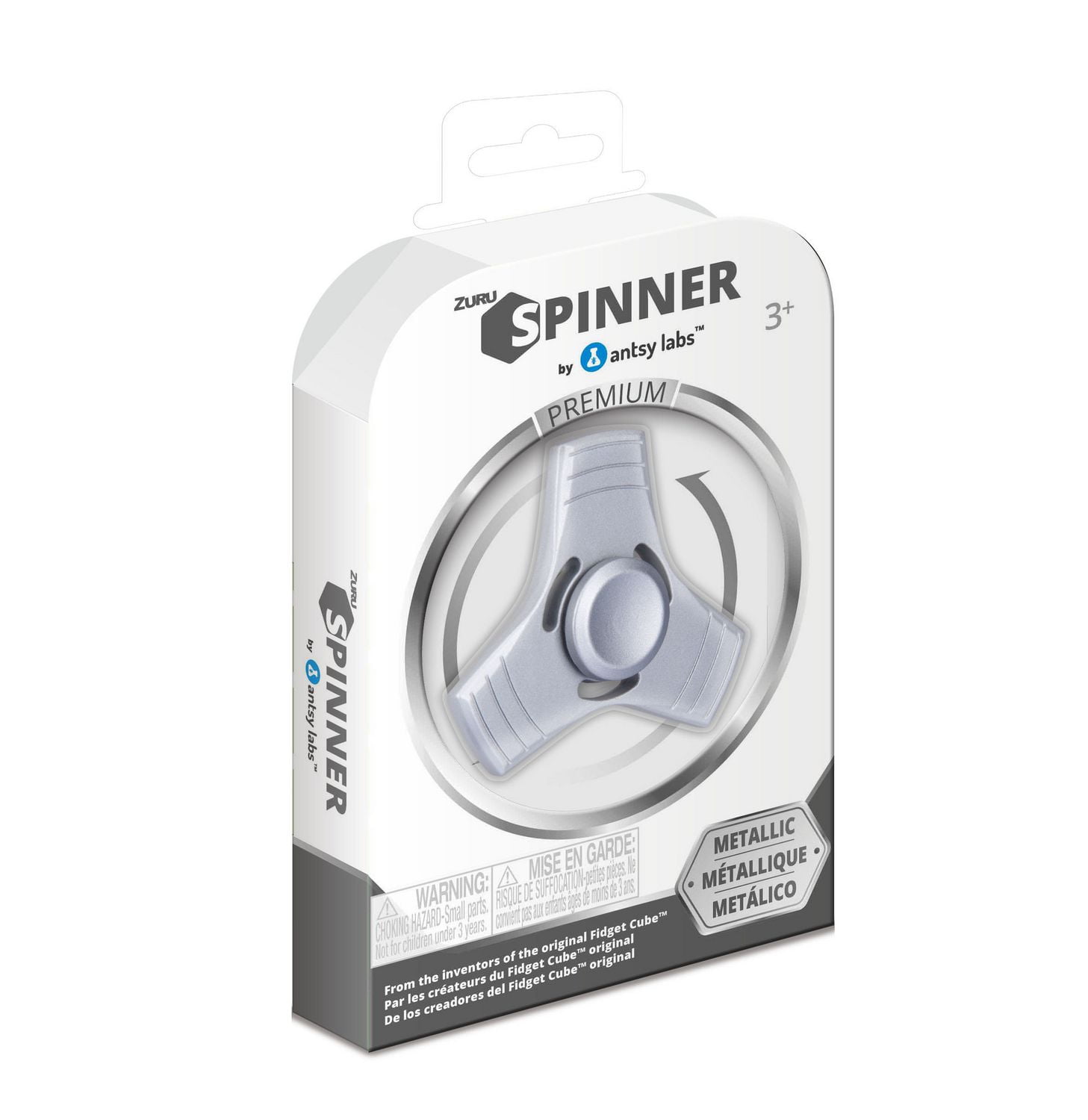 Zuru Spinner Zuru Fidget Premium Silver Triangle Metallic Spinner ...