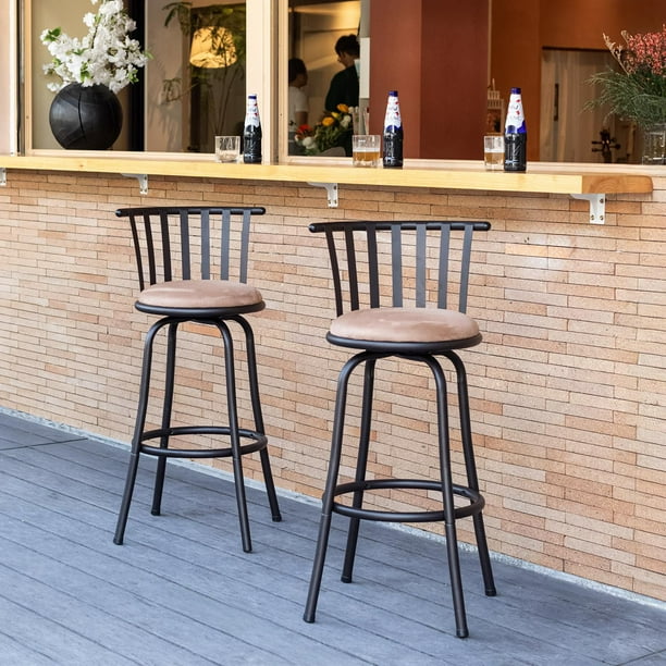 Homycasa Set of 2 Adjustable Height Counter Stool Barstools for Kitchen ...