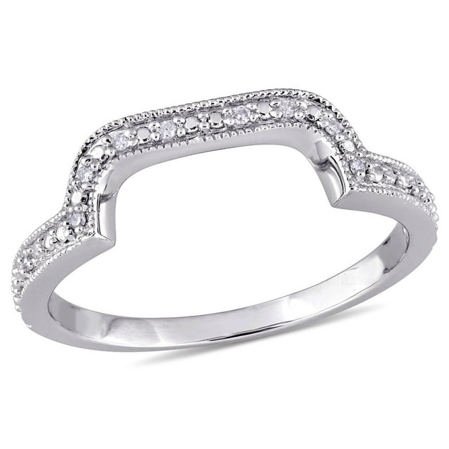 Miabella Diamond-Accent Sterling Silver Curved Anniversary Band ...
