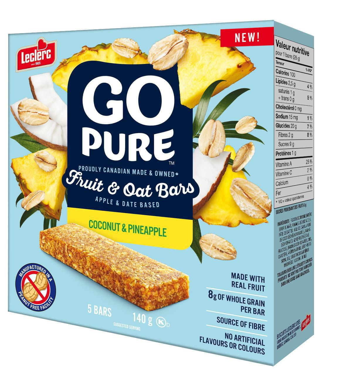 Go Pure Coconut & Pineapple Fruit & Oat Bars | Walmart Canada