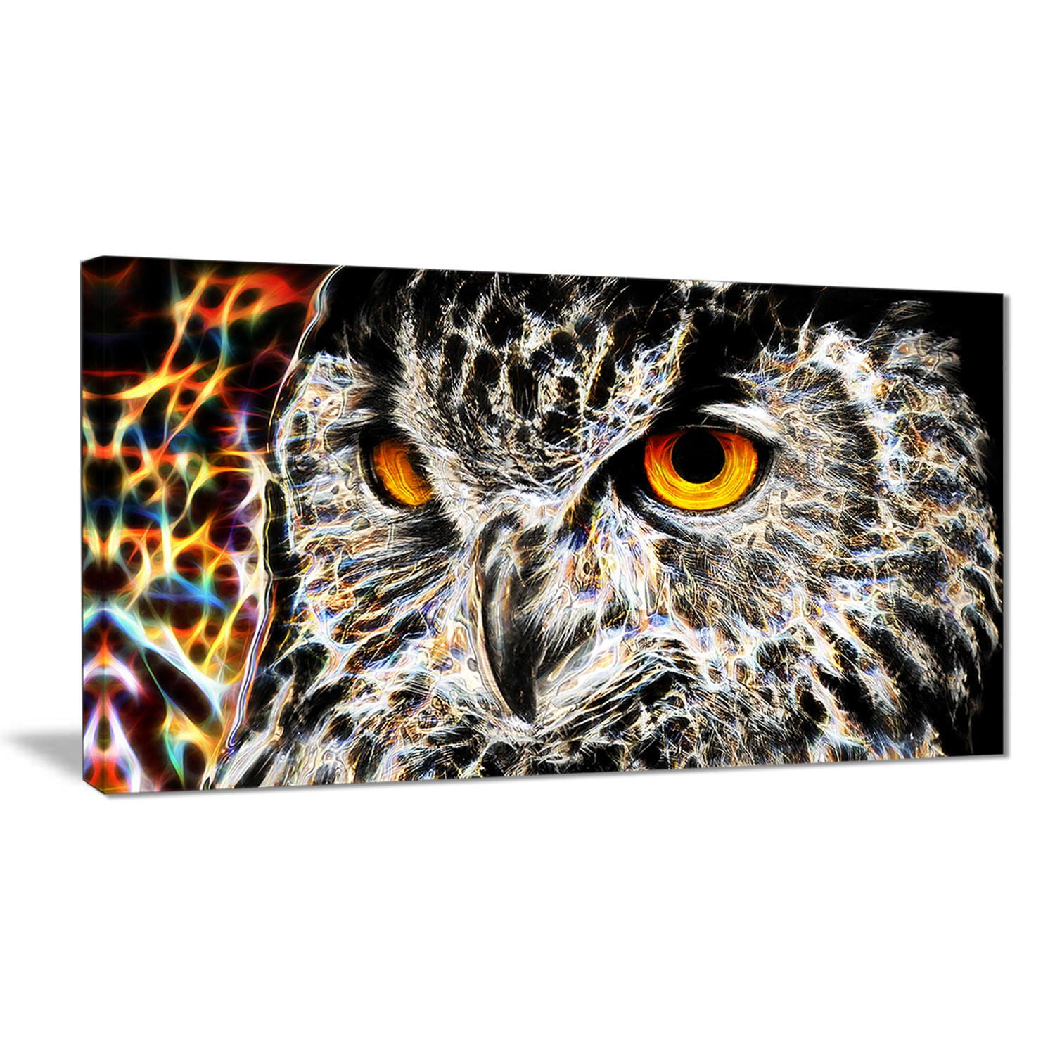 Design Art A Real Hoot Owl Animal Single Panel Canvas Wall Art ...
