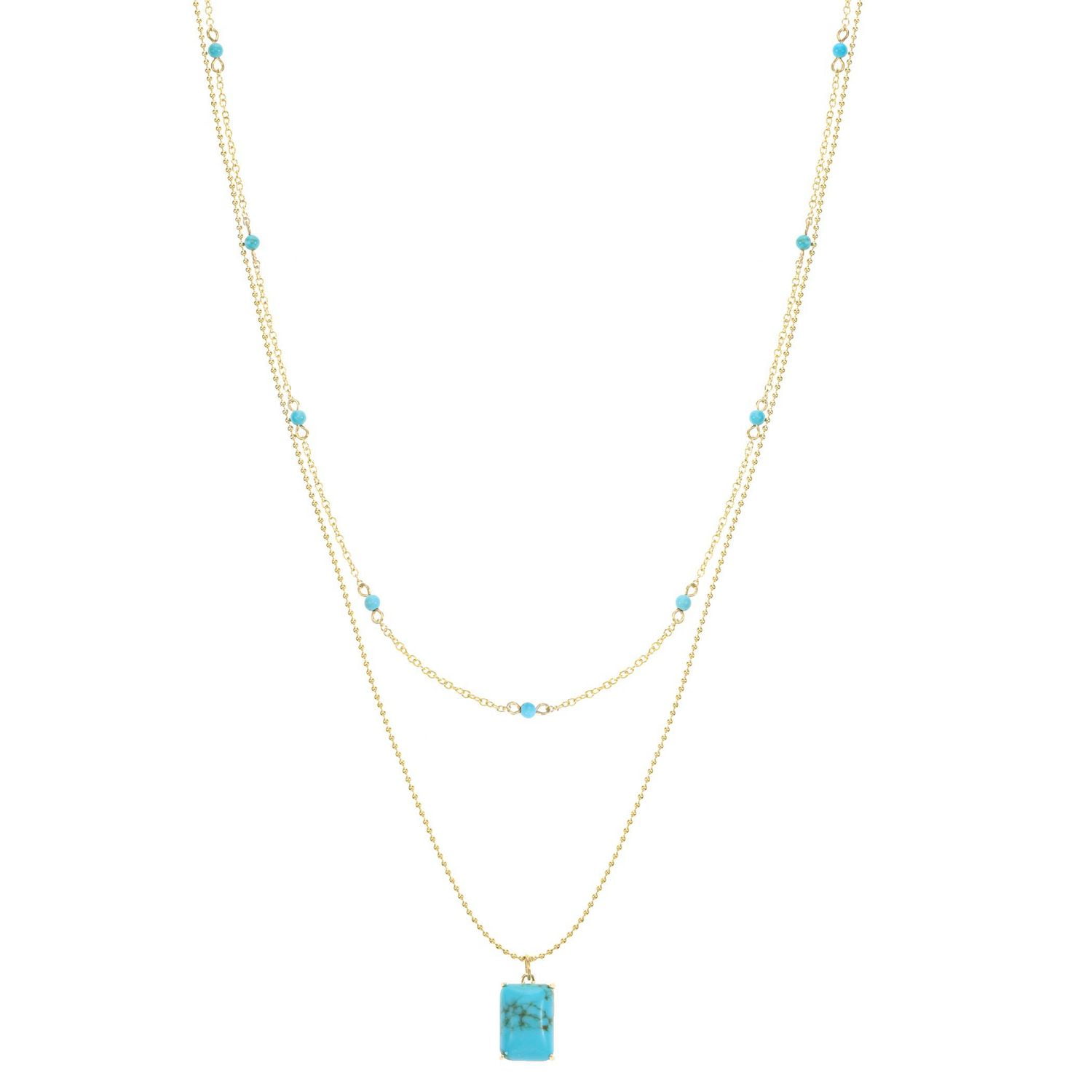 Click here for Luxury Designs Turquoise Layered Necklace One Size prices