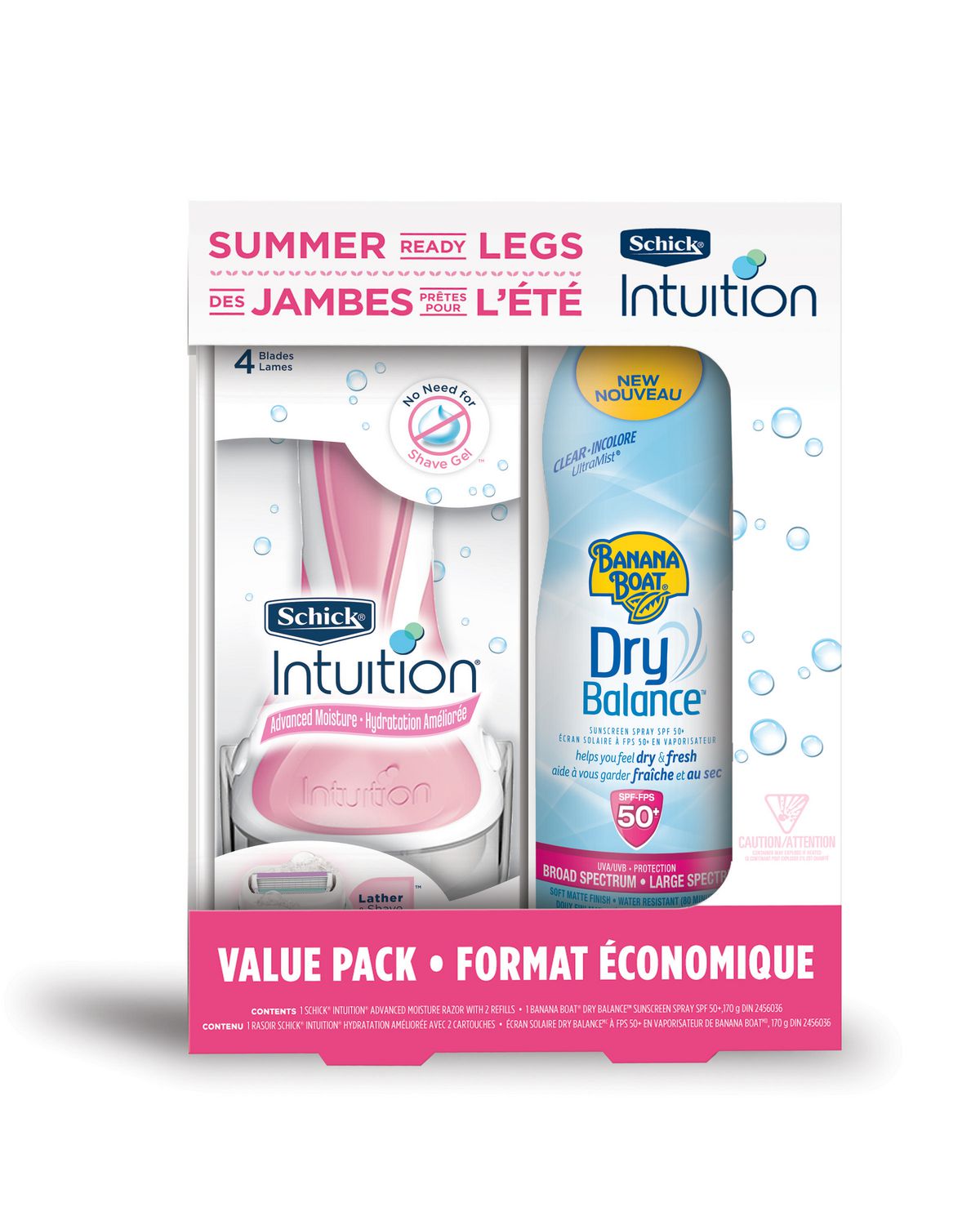 SCHICK CANADA Schick Intuition And Banana Boat Summer Ready Legs Value ...