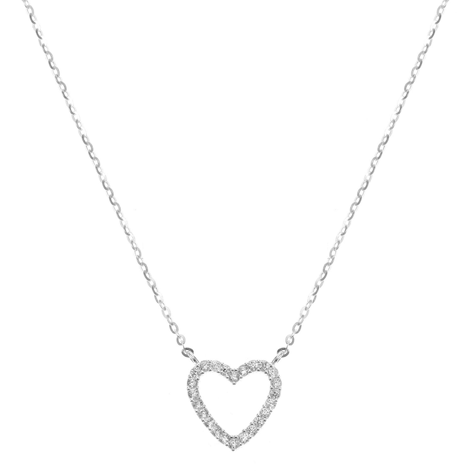 Click here for Luxury Designs Cubic Zirconia Open Heart Necklace... prices