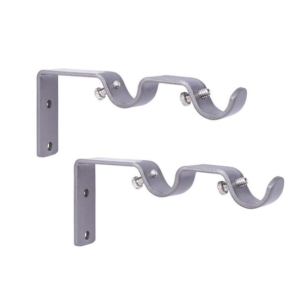 hometrends Double Curtain Rod Bracket Set, 1.58 cm. (5/8 in.) Diameter ...