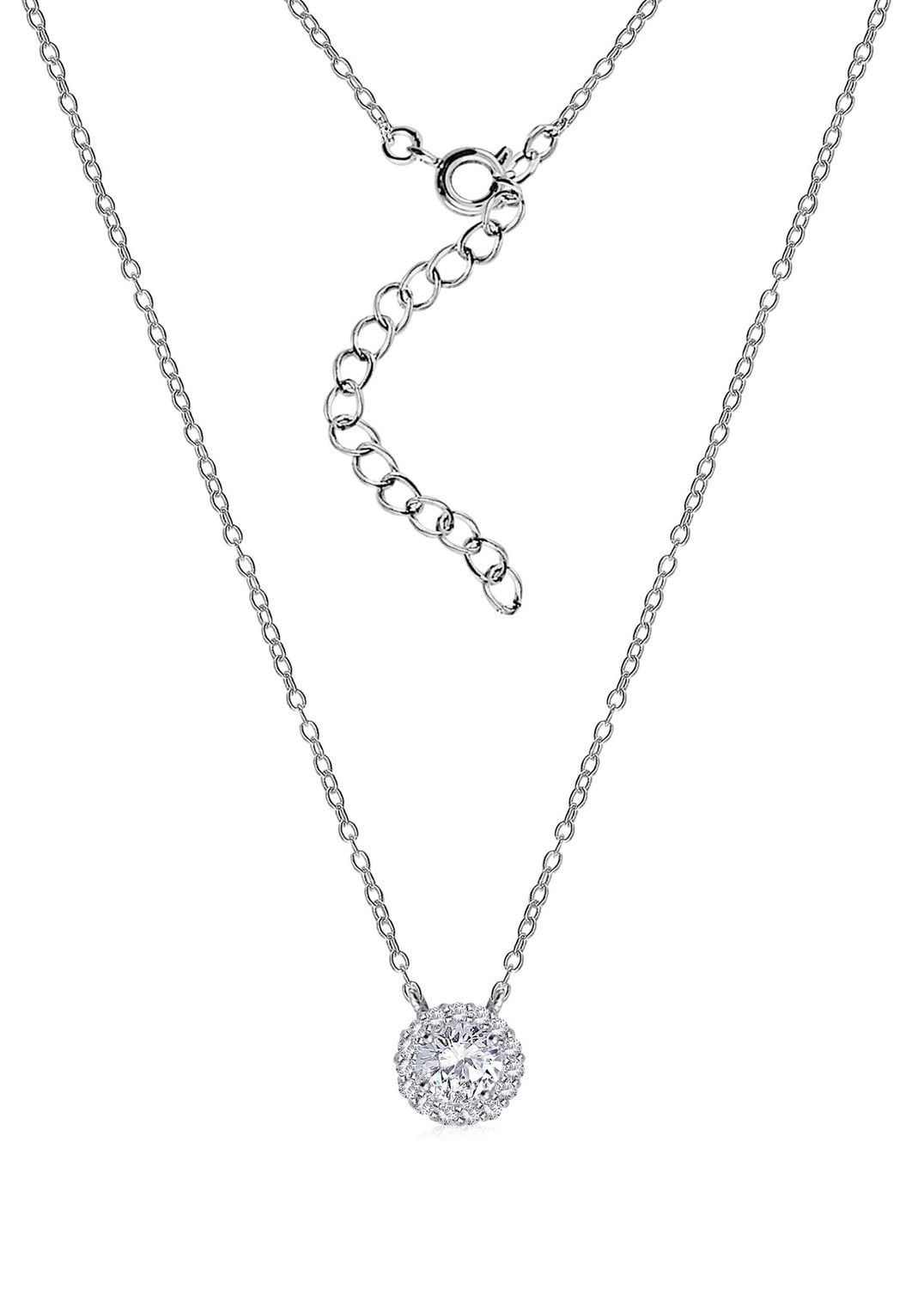 Click here for Luxury Designs Cubic Zirconia Halo Necklace One Si... prices
