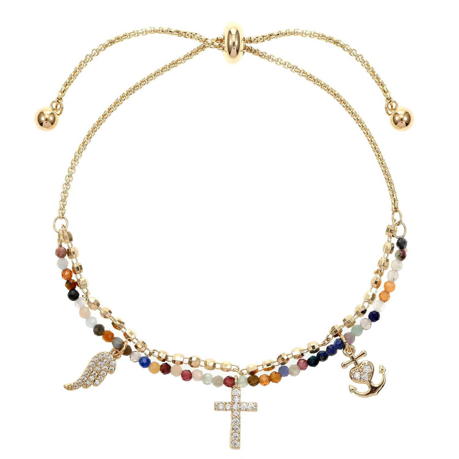 Click here for Luxury Designs Multi Gemstone Bolo Bracelet With f... prices