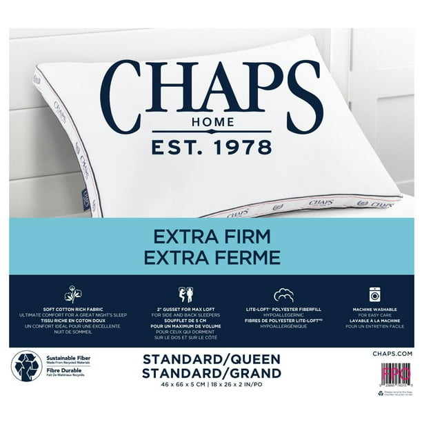 Chaps Extra Firm Pillow with Gusset, 18x26+2" - Walmart.ca