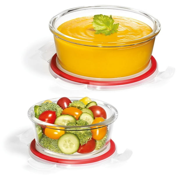 Starfrit LocknLock Glass 4-piece round container set, Borosilicate ...