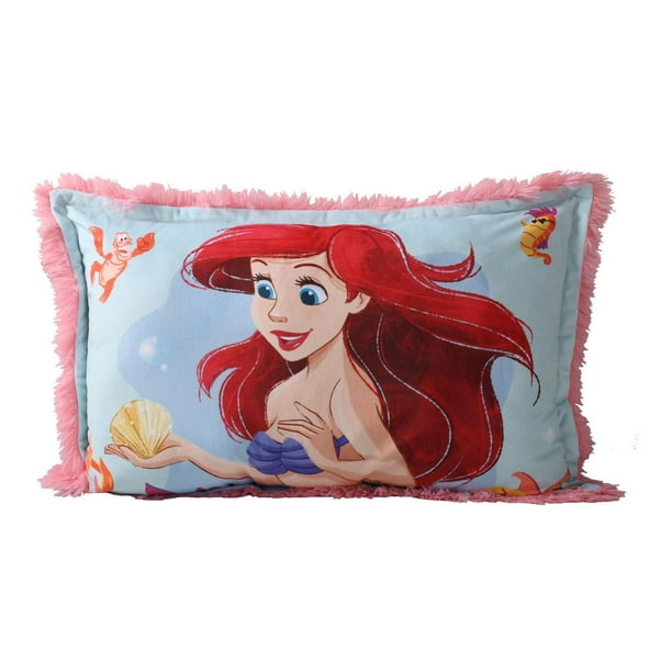 Disney The Little Mermaid Kids Jumbo Funky Fur Pillow, 20” x 30 ...