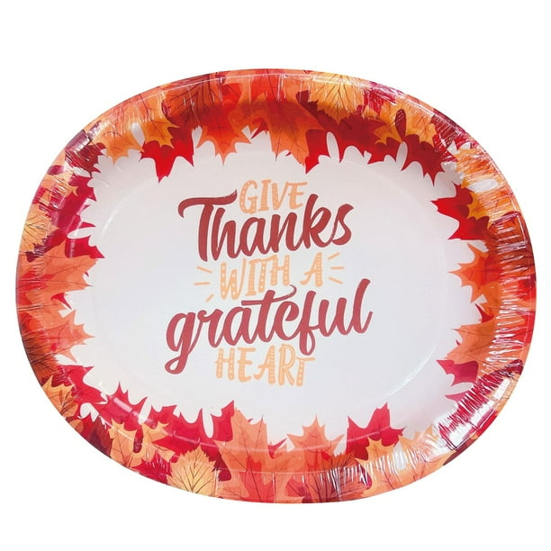 Give Thanks With A Grateful Heart Oval Paper Plates, 8CT - Walmart.ca