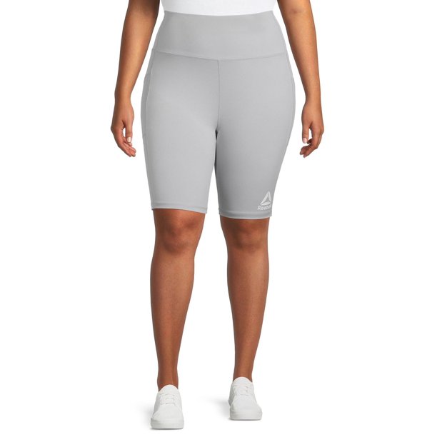 Reebok Womens Plus Essential High rise Shorts with Pockets, Sizes 1X-4X ...