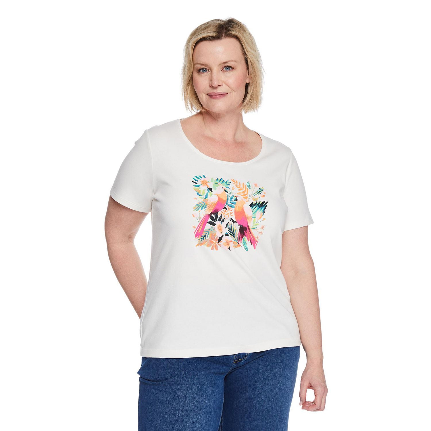 Click here for Iyla Womens Plus Interlock Crew Neckline Tee 3x prices